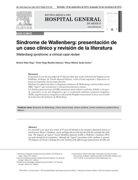 Sindrome De Wallenberg David Alejandro Delgado Davila Udocz
