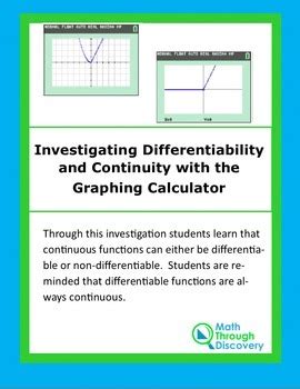 Calculus Investigating Differentiability And Continuity With The Calculator