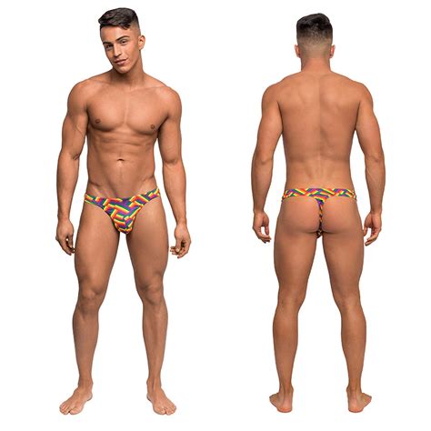 Male Power Pride Fest Bong Thong Print L Xl