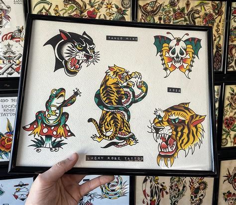 American Traditional Tattoo Flash Sheet