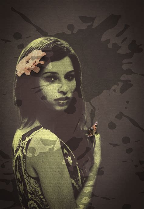 Mädchen Mit Einer Blume Im Haar On Behance