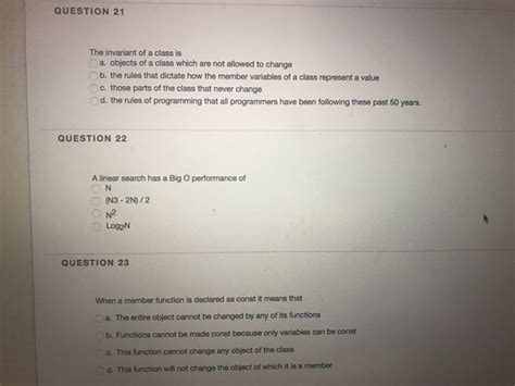 Solved The Invariant Of A Class Is A Objects Of A Class