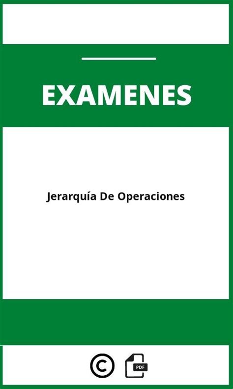 Examen De Jerarquía De Operaciones 2026