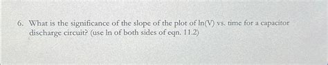 Solved What Is The Significance Of The Slope Of The Plot Of