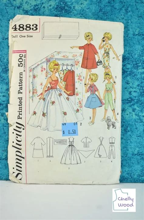 B7 Simplicity 4883 Tammy Doll Wardrobe Patterns Tammy Doll Simplicity Patterns Vintage