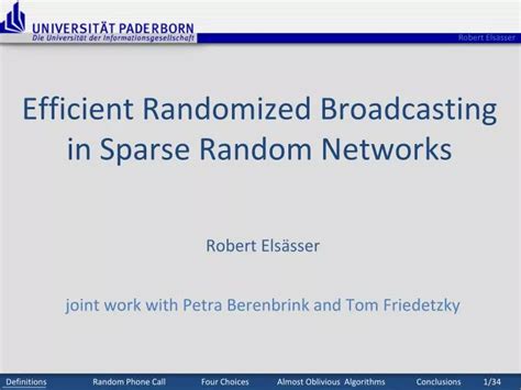 Ppt Efficient Randomized Broadcasting In Sparse Random Networks Powerpoint Presentation Id