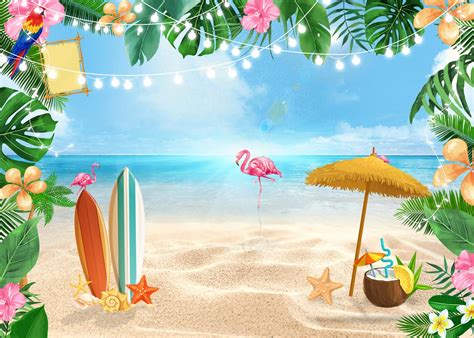 Beach Theme Backgrounds Summer Beach Theme Backdrop Banner Surf Party
