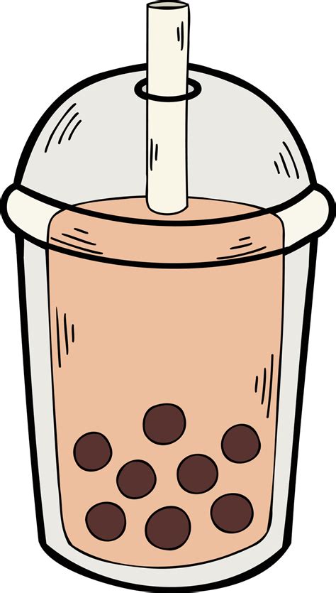 Hand Drawn Bubble Milk Tea Illustration 16532750 Vector Art At Vecteezy