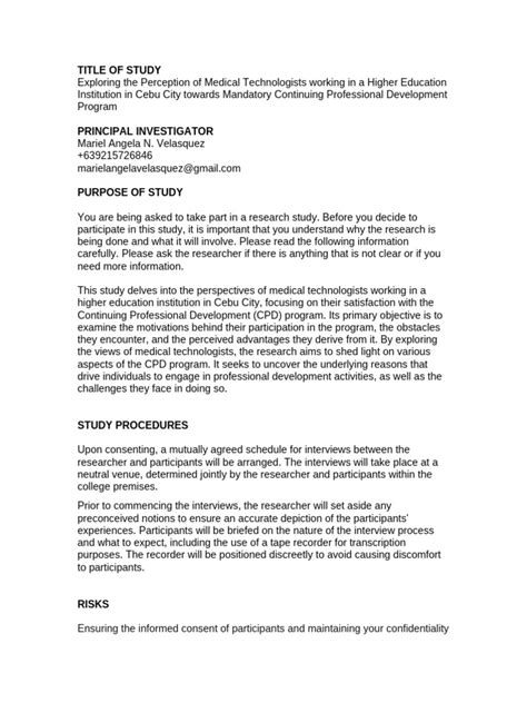 Informed Consent Template Pdf