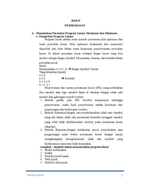Optimasi Program Linear Pdf