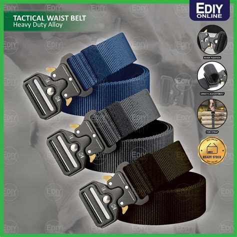 Unisex Heavy Duty Tactical Waist Belt Alloy Buckle Men Woman Tali
