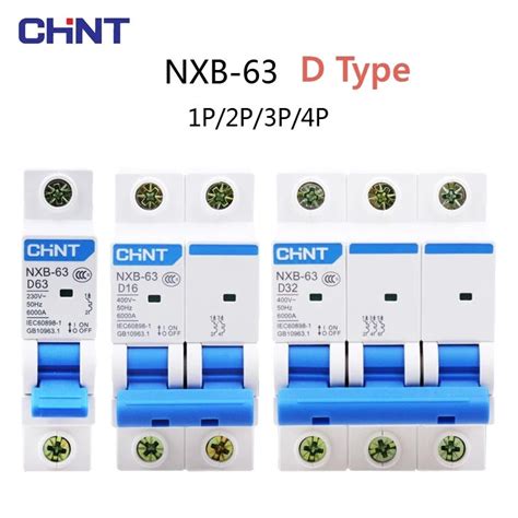 Chnt Nxb 63 D Type 1p 2p 3p 4p Mini Circuit Breaker Mcb Domestic Air