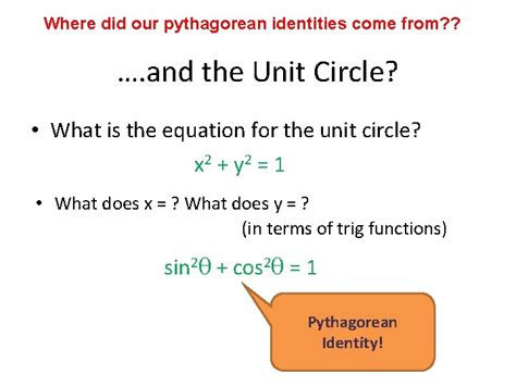 Basic Trigonometric Identities Pythagorean Identity Trigonometric Ratios Consider