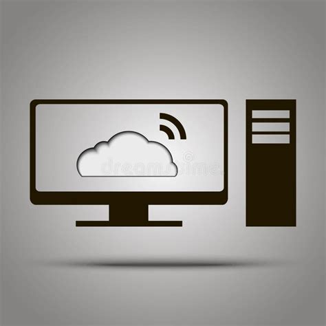 Cloud Computing Desktop Icon Stock Vector Illustration Of Downloading