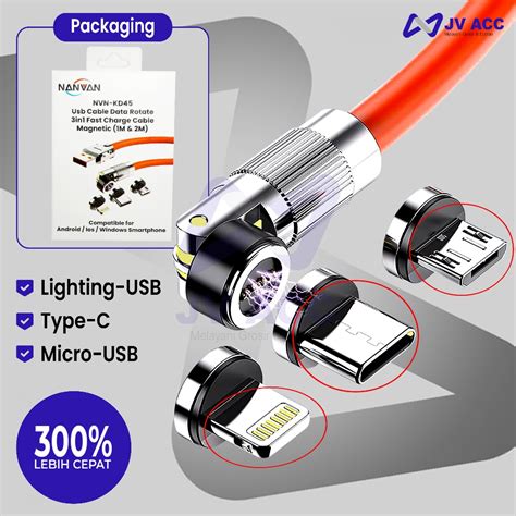 Jual Nanvan Nvn Kd In Kabel Data Charger Magnetic Micro Usb Type Tipe C Lighting Usb