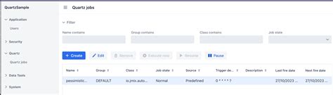 Quartz Job Selection Of Class Flowui 20 Support Jmix
