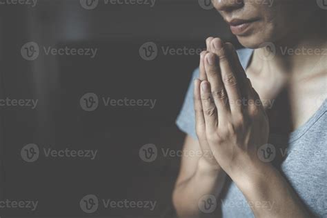 Pay Respect Prayer Concept For Faith Spirituality And Religion Gray