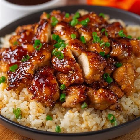 Delicious Honey Bbq Chicken Rice