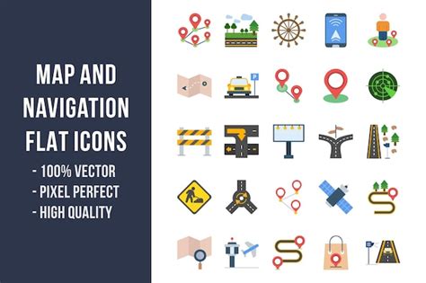 Premium Vector Map And Navigation Flat Multicolor Icons