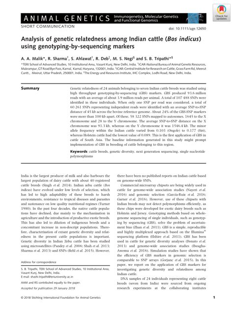 pdf analysis of genetic relatedness among indian cattle bos indicus