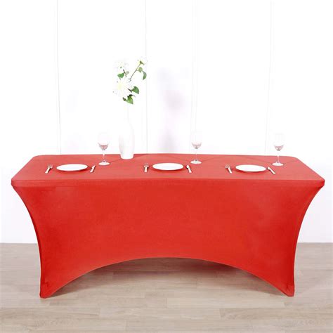 Spandex Rectangle Table Cover 96x30 Red Tableclothsfactory