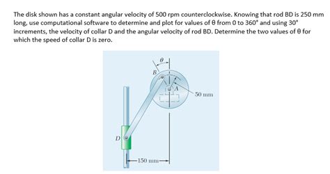 Solved The Disk Shown Has A Constant Angular Velocity Of Chegg