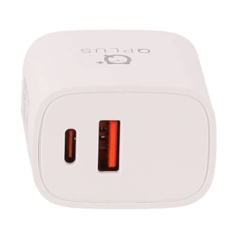 อะแดปเตอร์ qplus wall charger 1 usb a qc3 0 1 usb c pd20w white