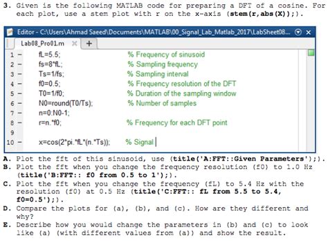 solved 3 given is the following matlab code for preparing a