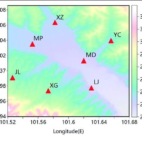 Layout Of The Detectors Unit Meter Longitude And Latitude Of The