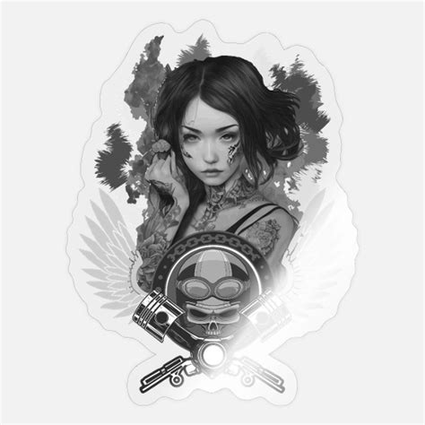 Motorcycle Biker Tattoo Flash