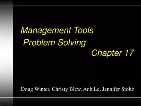 Ppt Management Tools Problem Solving Chapter 17 Powerpoint