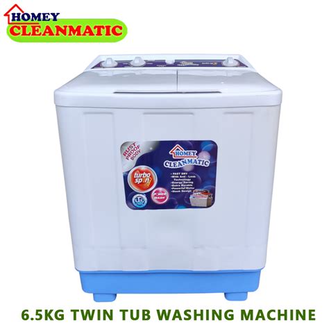 Twin Tub Washing Machine With Dryer 65kg Small Size Homey Cleanmatic