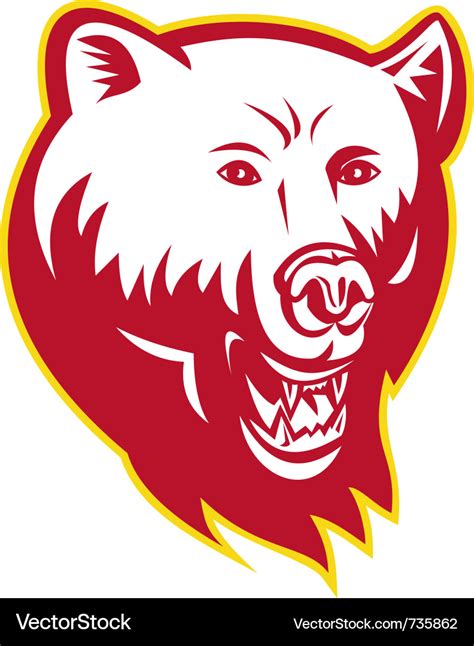 Angry Grizzly Bear Royalty Free Vector Image Vectorstock