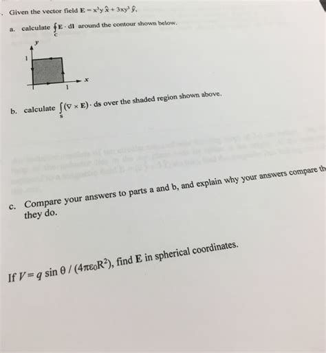 solved given the vector field e x 3y x 3xy 3 y