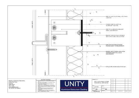 Unity A1 Ps 02 Horizontal Joint Technical Drawing Metalline Architectural Fabrications Nbs