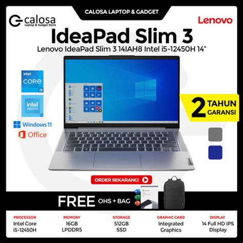 Jual Lenovo Ideapad Slim Iah Intel I H Ram Gb Gb Win Abbys Blue Kota