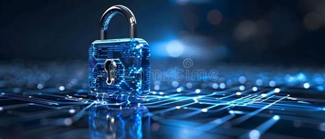 Cybersecurity Shield Digital Lock Guarding Data Networks Concept Data Encryption Password