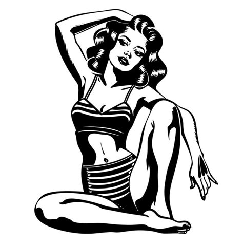 Pin Up Girl Silhouette Vector Premium Ai Generated Vector