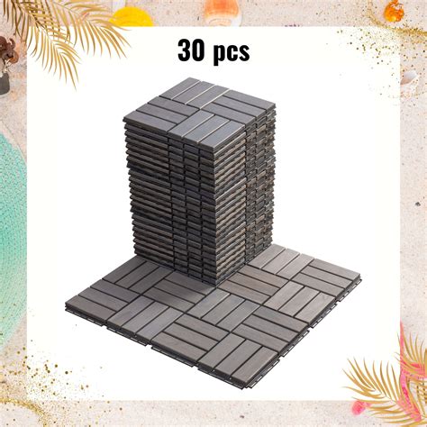10 30 Pack Deck Tiles Square Diy Interlocking Decking Tiles