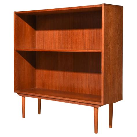 Pair Of Midcentury Danish Modern Teak Bookcases On Tapered Legs For