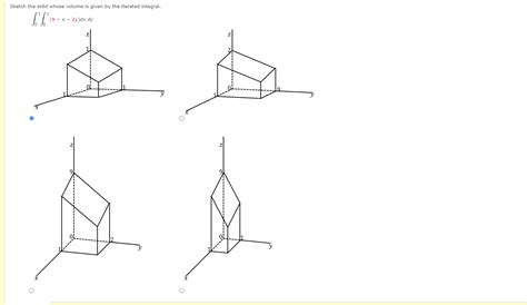 Solved Sketch The Solid Whose Volume Is Given By The Chegg