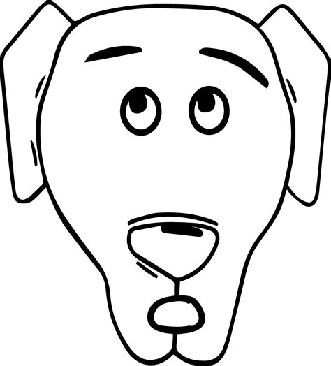 Dog Face Coloring Pages Drawing Outline Puppy Head Mean Sad Color Line