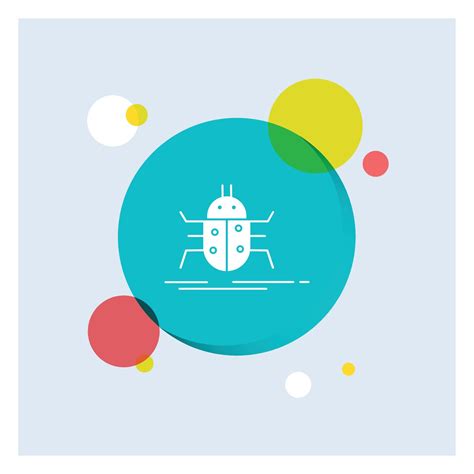 Bug Bugs Insect Testing Virus White Glyph Icon Colorful Circle