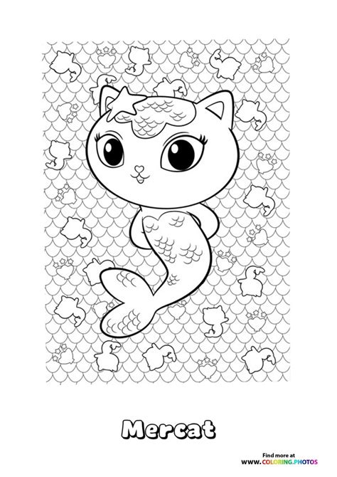 Mercat Gabbys Dollhouse Coloring Pages