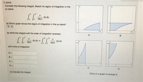 Solved B Write The Integral With The Order Of Integration