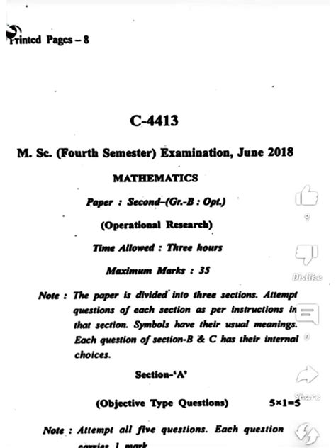 Operation Research 1819 Paper Pdf