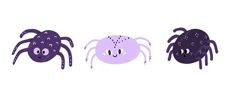 Conjunto De Lindas Arañas De Halloween Colección De Arácnidos