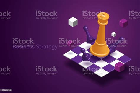 Catur Dan Papan Catur Dengan Latar Belakang Ungu Ilustrasi Stok Unduh Gambar Sekarang Catur