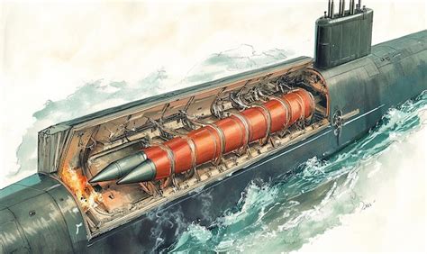 An Illustration Of A Submarines Vertical Launch System Premium Ai