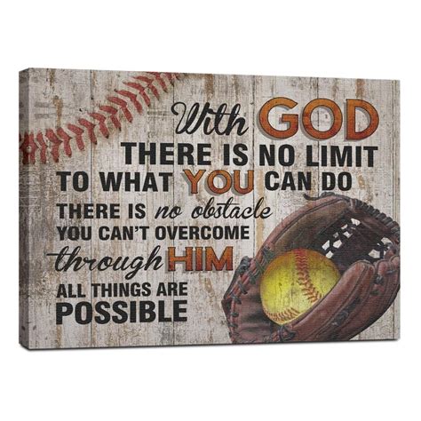 Softball Ts Canvas Poster Wall Art Inspirational Sports Wall Decor